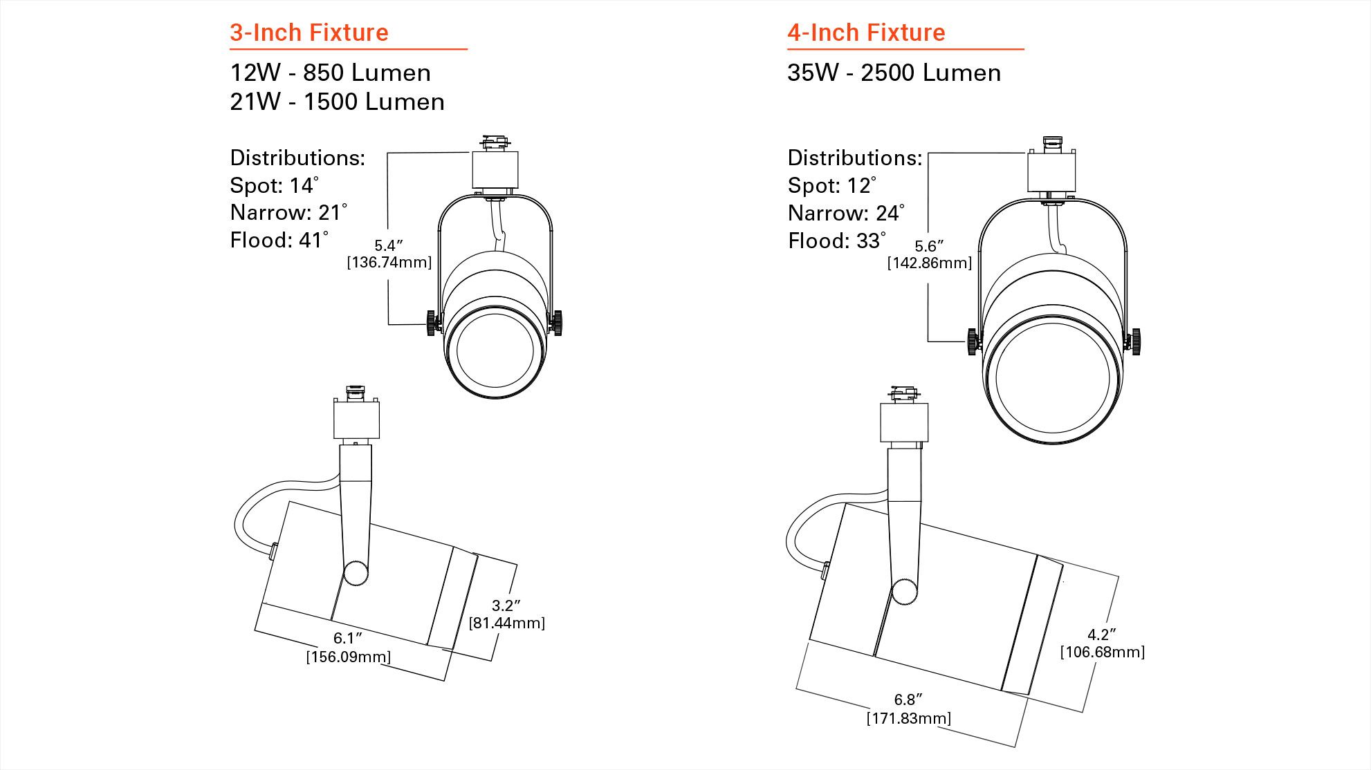 808 LED 3"/4" Diameter Flatback Track Luminaires | Cooper Lighting ...